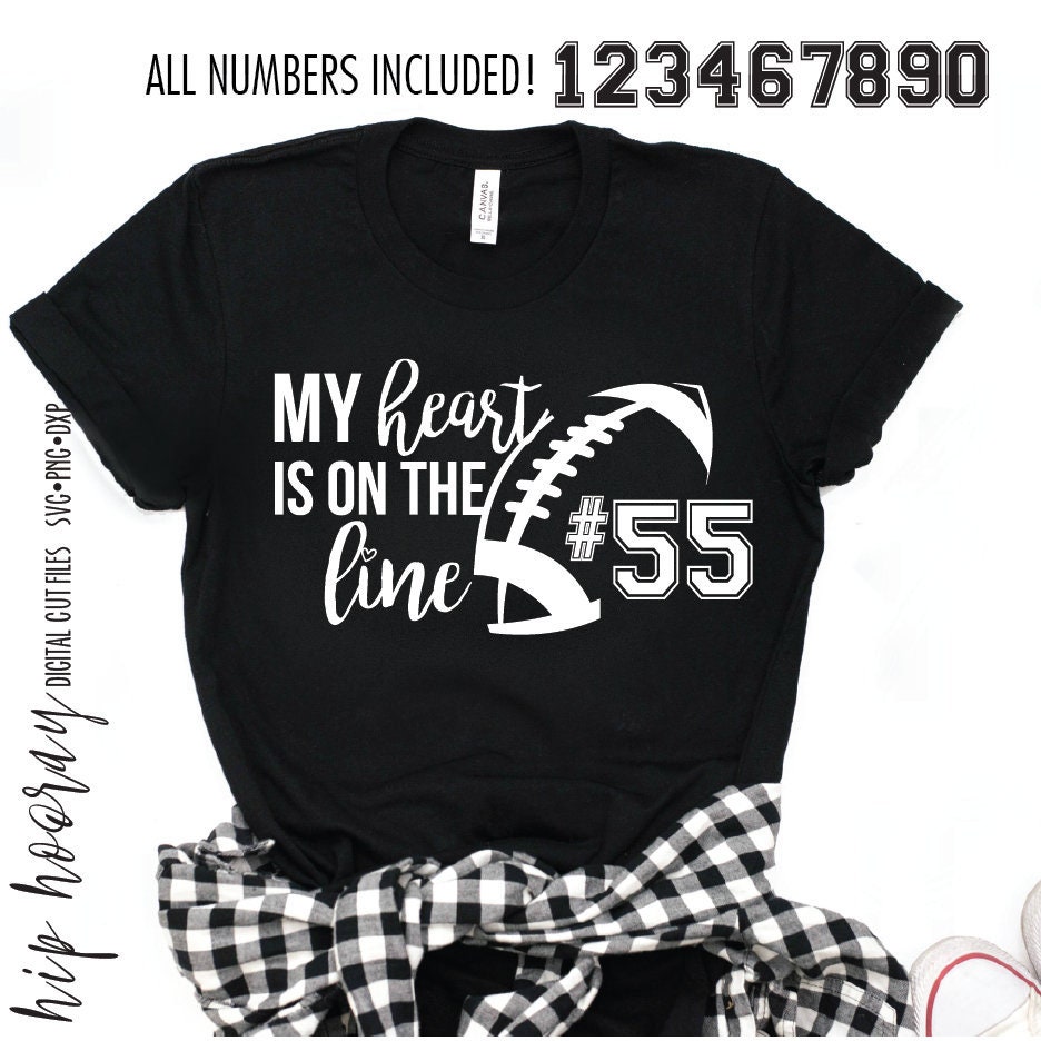 My Heart Is On The Line Svg Field Football Love Svg Mom Tshirt Etsy