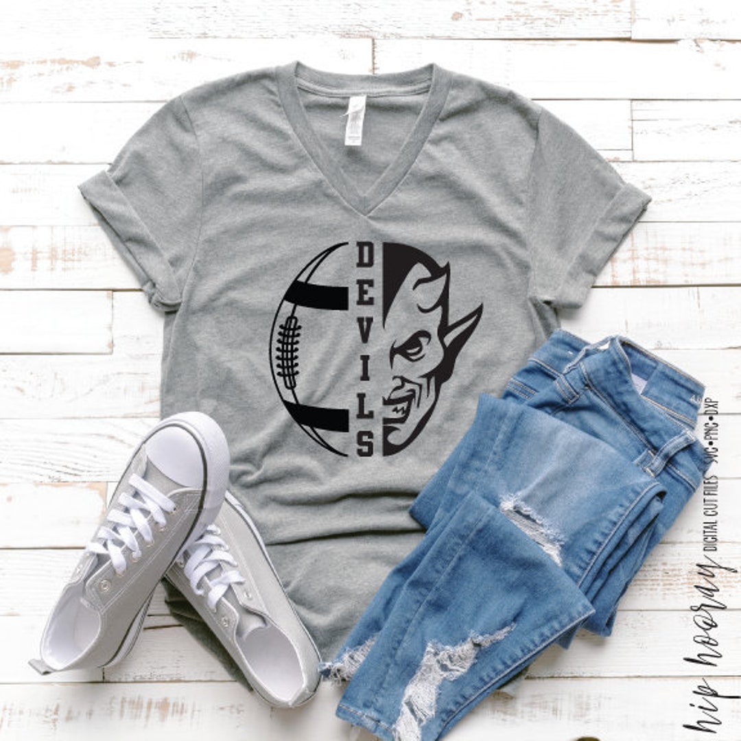 Devils Football SVG Devil T-shirt Design Mascot Tailgate Grunge Mom ...