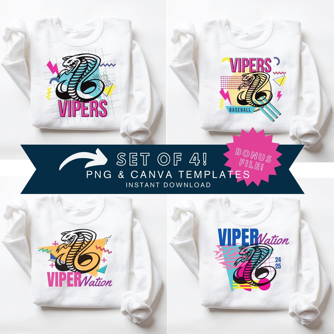 Vipers Mascot 90s Retro PNG Canva Template Editable Digital File High ...