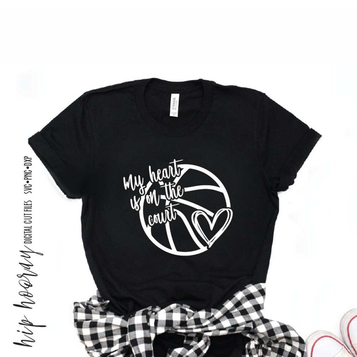 Basketball SVG My Heart is on the Court Mom Mama Spring Sports | Etsy