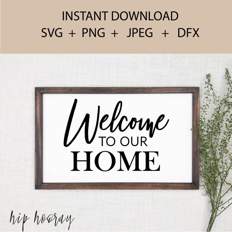 Welcome SVG Welcome to our Home Sign Front Door Circle Sign | Etsy