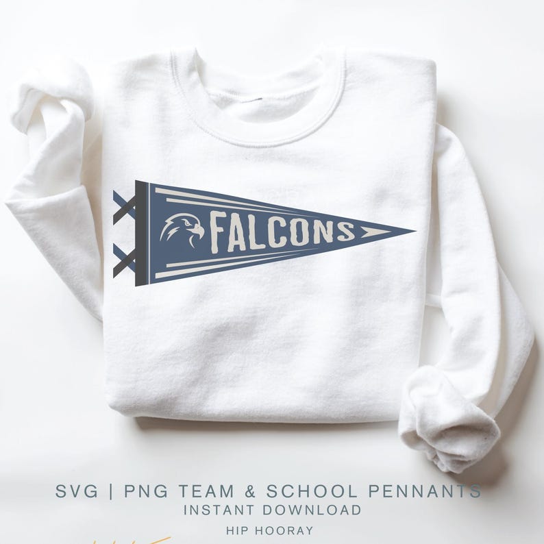 Pennant Mascot Falcons PNG SVG Digital File for High School College ...