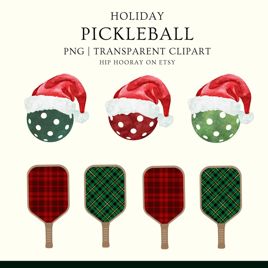 Christmas Pickleball PNG Deck the Halls With Pickleballs Santa Hat ...