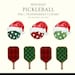 Christmas Pickleball PNG Deck the Halls With Pickleballs Santa Hat ...