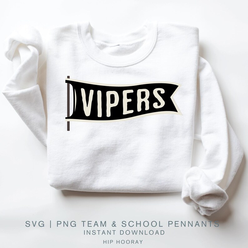 Pennant Mascot Vipers PNG SVG Digital File for High School College ...