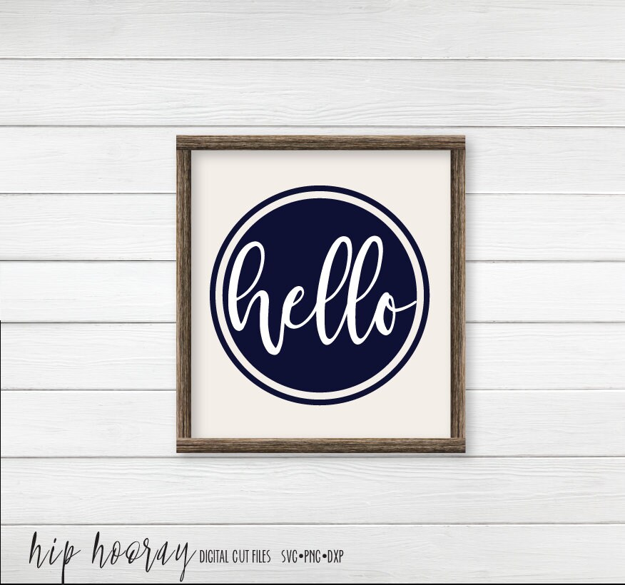 Hello SVG for Vinyl Welcome Sign Front Door Silhouette | Etsy