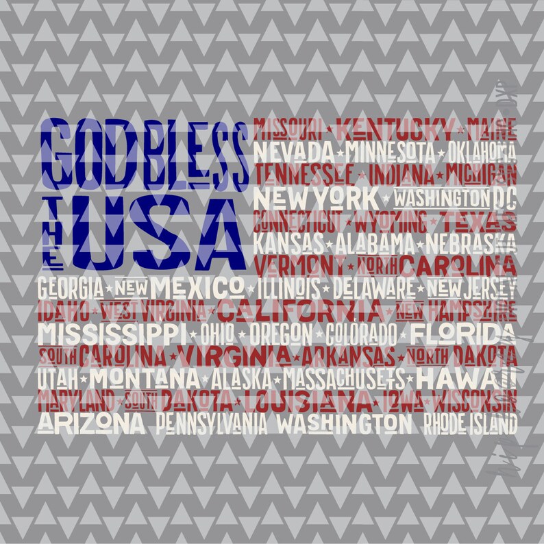 God Bless the USA States Fourth of July America State Mericca | Etsy