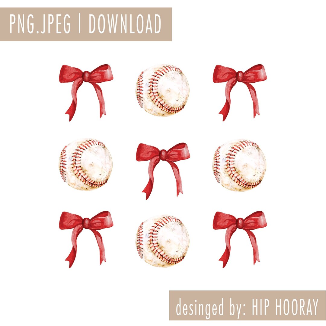 Baseball and Bows PNG Coquette USA 4th of July Baseball Bow, Baseball ...