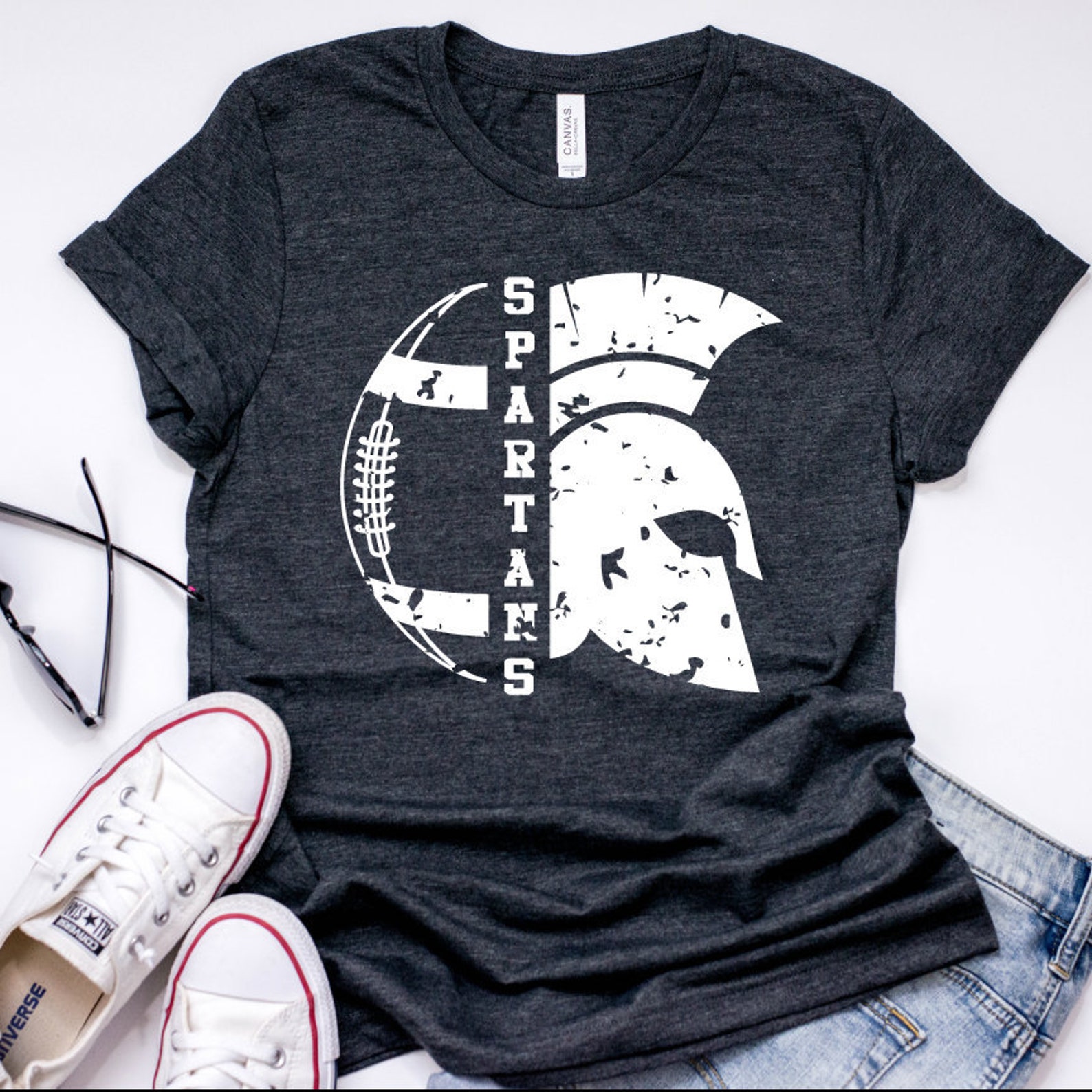 Go Spartans SVG Grunge Spartan Football Tailgate Mom tshirt | Etsy