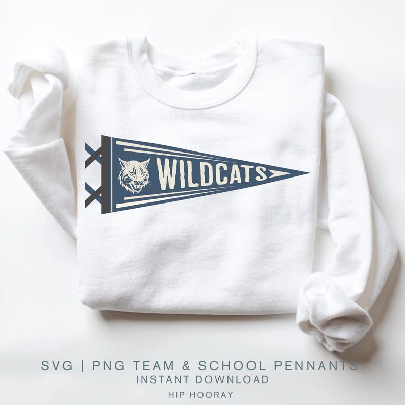 Pennant Mascot Wildcat PNG SVG Digital File for High School College ...