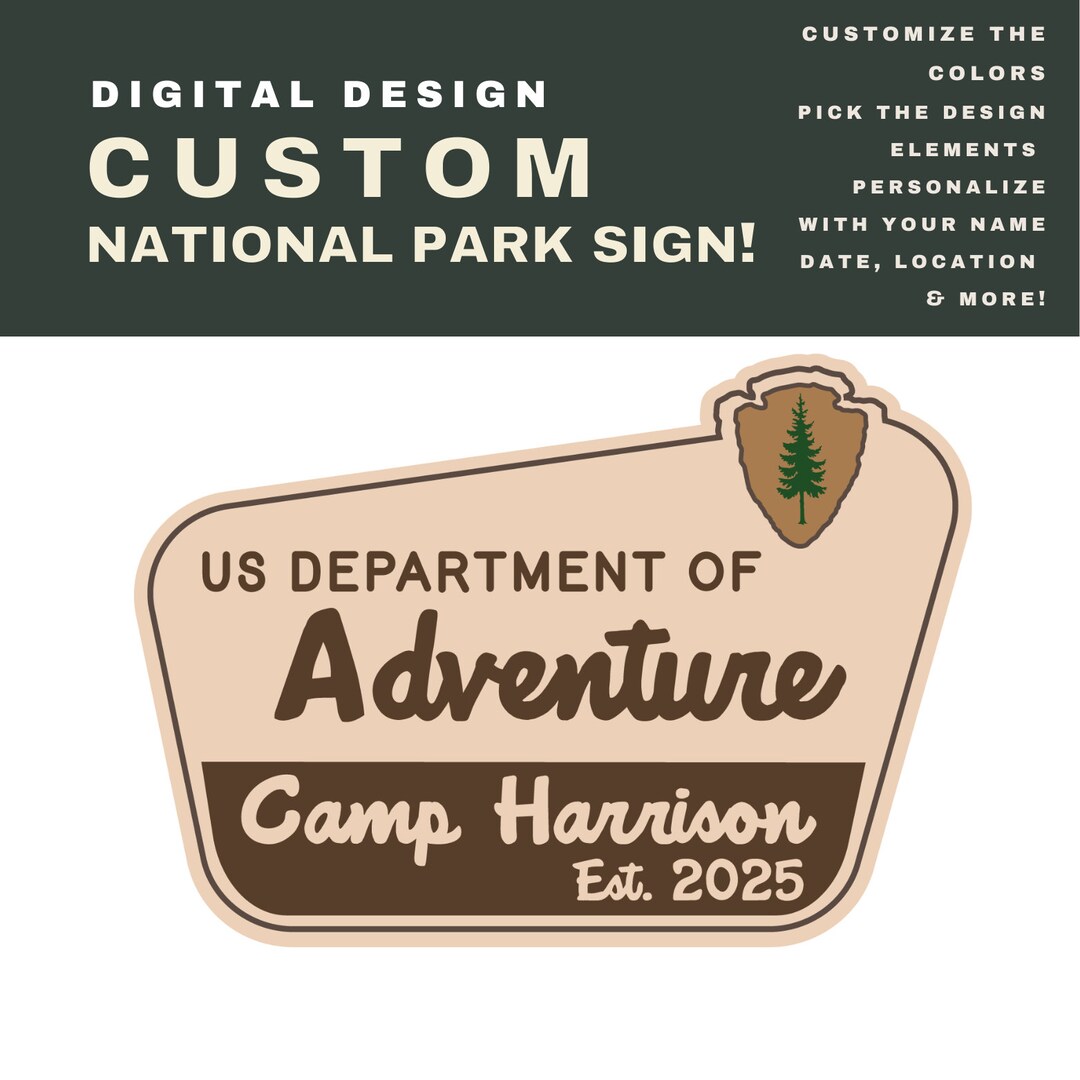 Custom National Park Sign Digital File, Backdrop, Welcome to Our ...