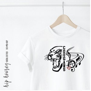 Cougars Band SVG Heart Cougar Marching T-shirt Drill Team Booster Club ...