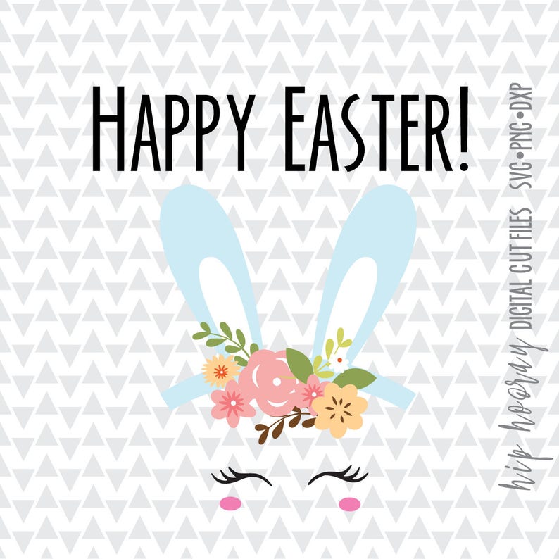 Bunny Ears SVG Easter Eyelashes Spring Face Floral Rabbit - Etsy