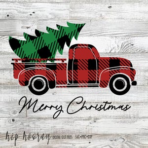 Christmas Truck SVG Green Buffalo Plaid SVG Tree Farm Nordic - Etsy