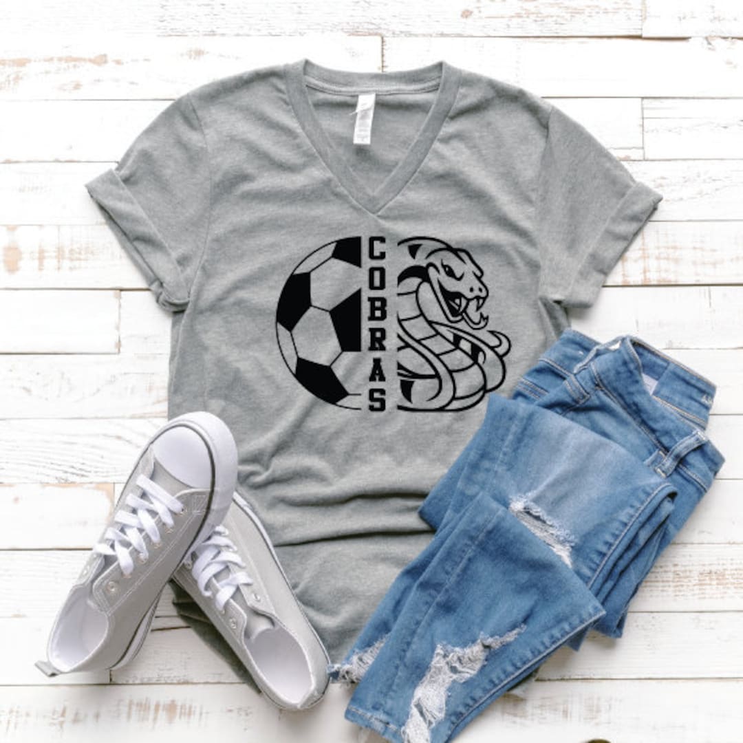 Cobras SVG Soccer Cobra Soccer Mom School Spirit Middle Junior T-shirt ...
