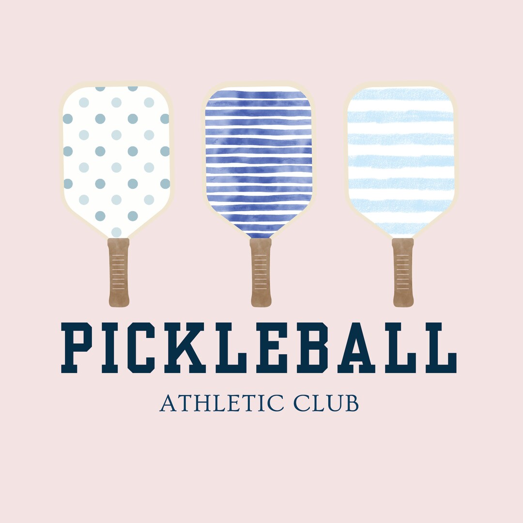 Pickleball Paddles PNG Set Digital JPG Social Club Preppy and ...