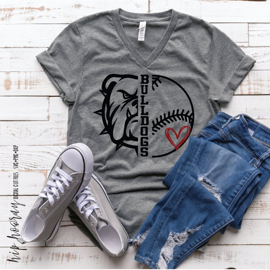Bulldog Baseball SVG Fastpitch Softball Tee Ball Little League | Etsy