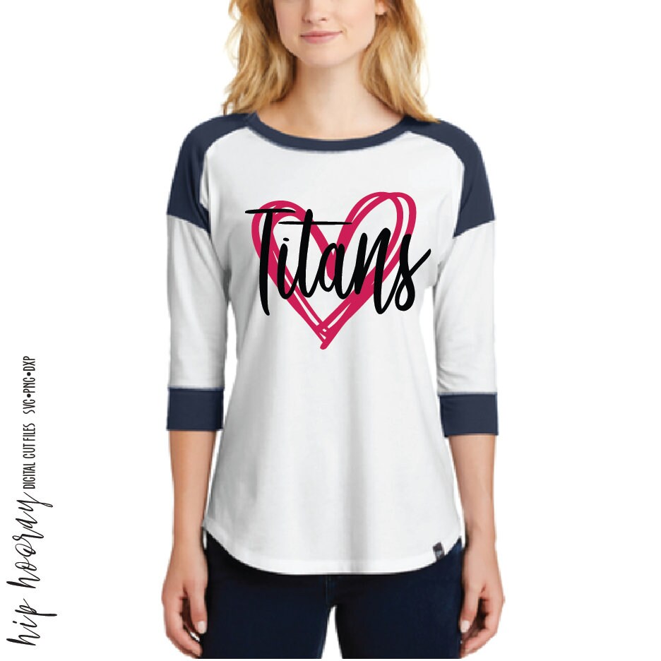 Titans Heart SVG Football Soccer Team Basketball Baseball Mascot Cut ...