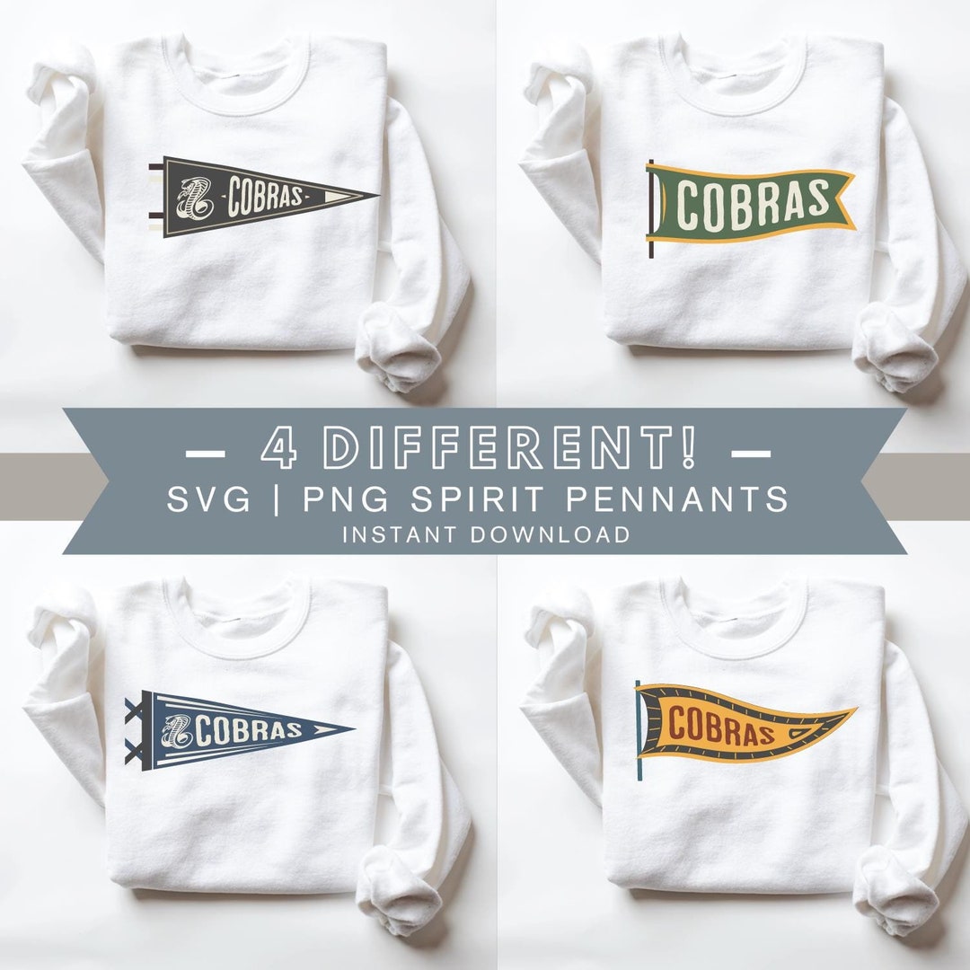 Pennant Mascot Cobra PNG SVG Digital File for High School College ...