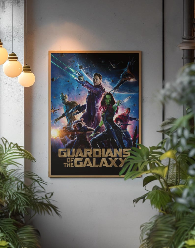 Guardians of the Galaxy Poster, Marvel Movie Wall Art, Star-lord Groot ...