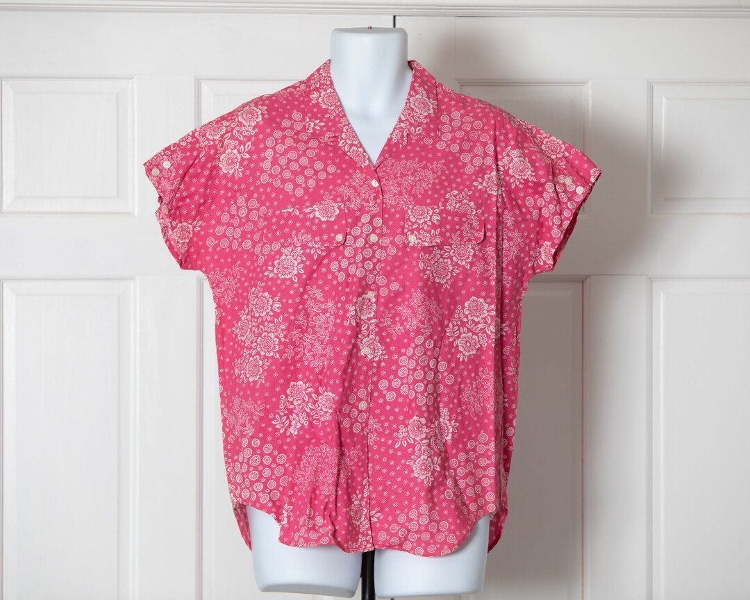 Vintage 70s 80s Women's Short Sleeve Pink Top LOUBELLA - Etsy
