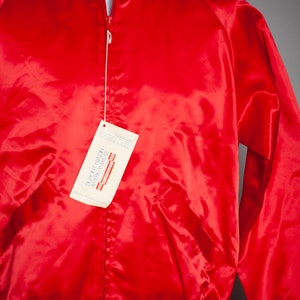 70s 80s Shiny Red Nylon Athletic Jacket 21.5 Pit to Pit, 24.25 Back ...
