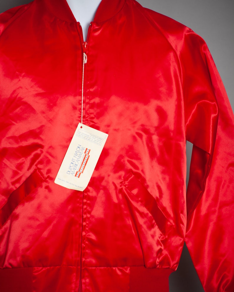 70s 80s Shiny Red Nylon Athletic Jacket - Etsy