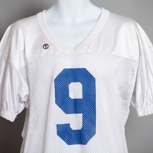 90s White and Blue Number 9 Football Jersey S-M - Etsy