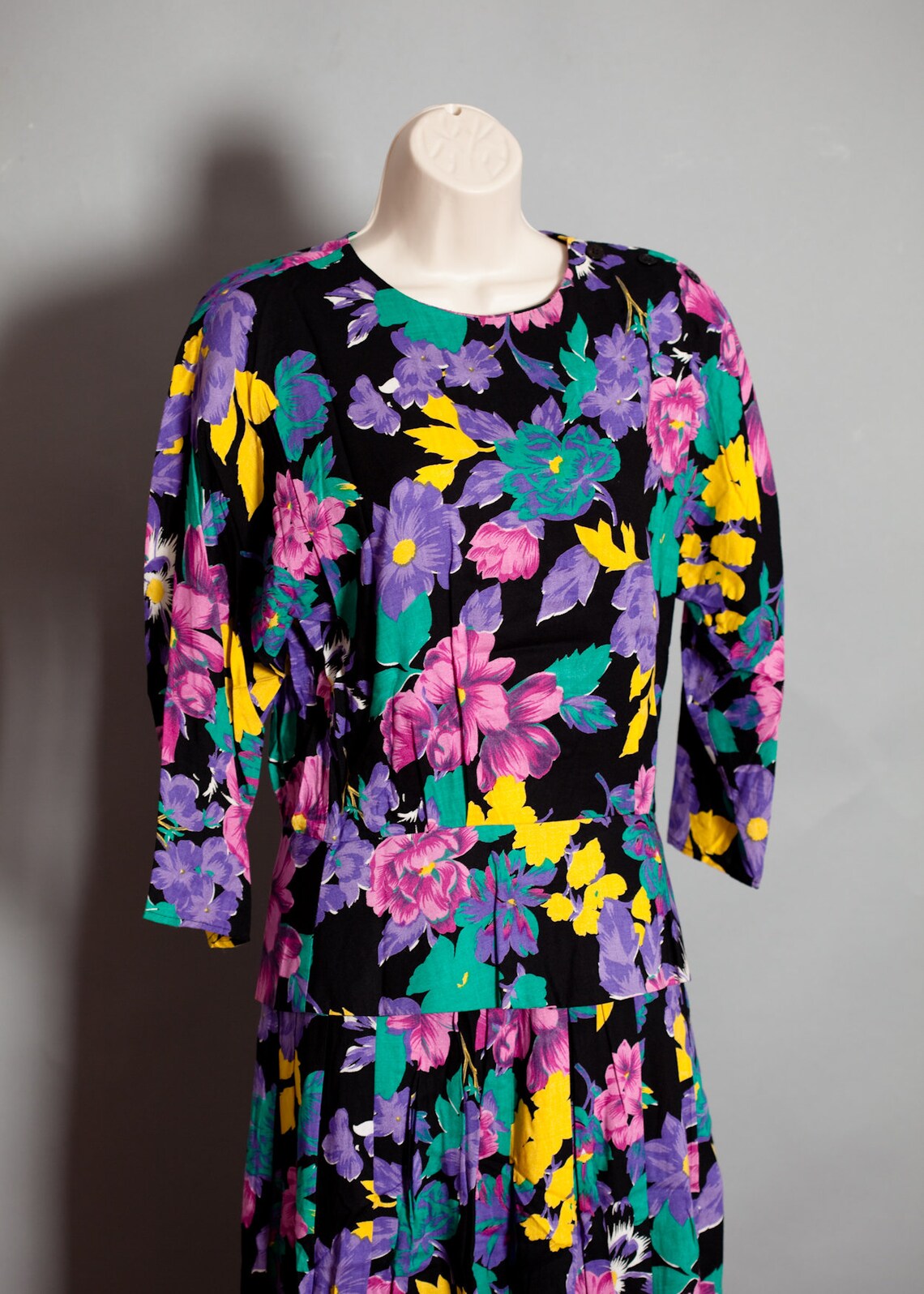 Vintage Women's 80s 90s Colorful Floral Flower Pattern Two - Etsy