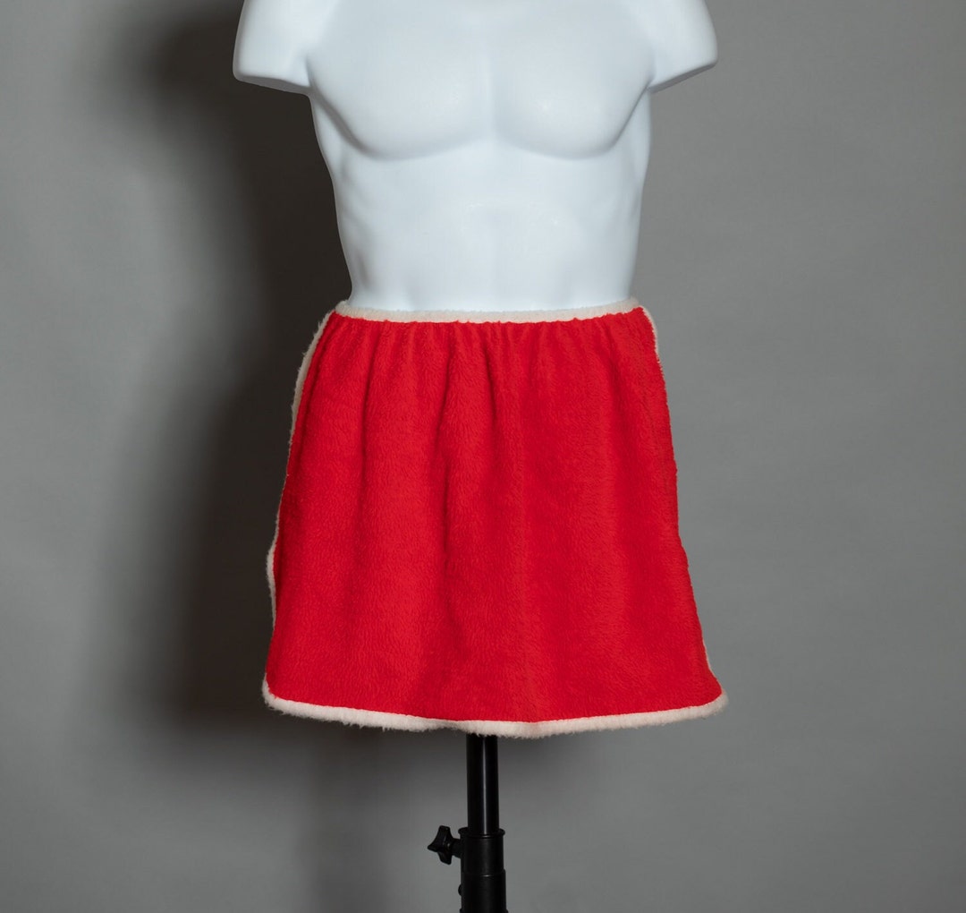 Vintage 60s 70s Red and White Fuzzy Apron - Etsy