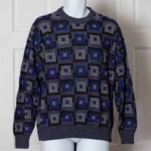 Vintage-new 80s 90s Men's Busy Pattern Sweater S - Etsy