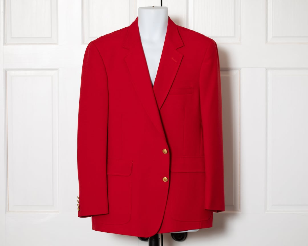 Vintage Men's Red Sport Coat With Gold Buttons 46R - Etsy