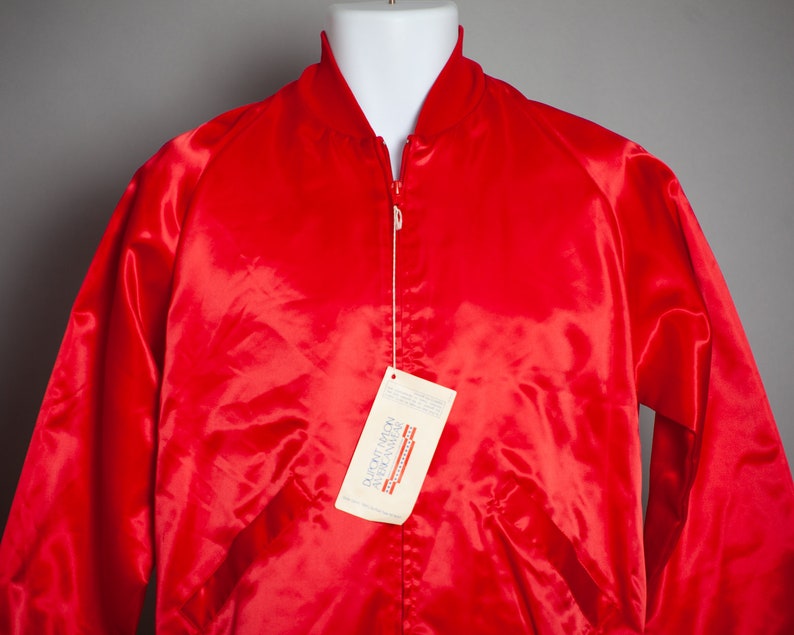 70s 80s Shiny Red Nylon Athletic Jacket - Etsy