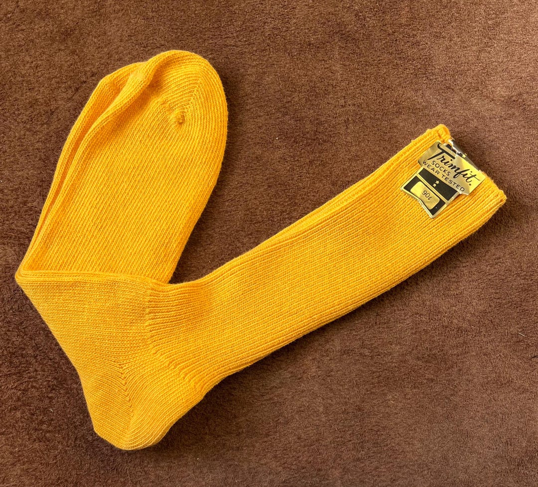 Vintage 70s 80s Golden Yellow High Socks 10 14 Trimfit - Etsy