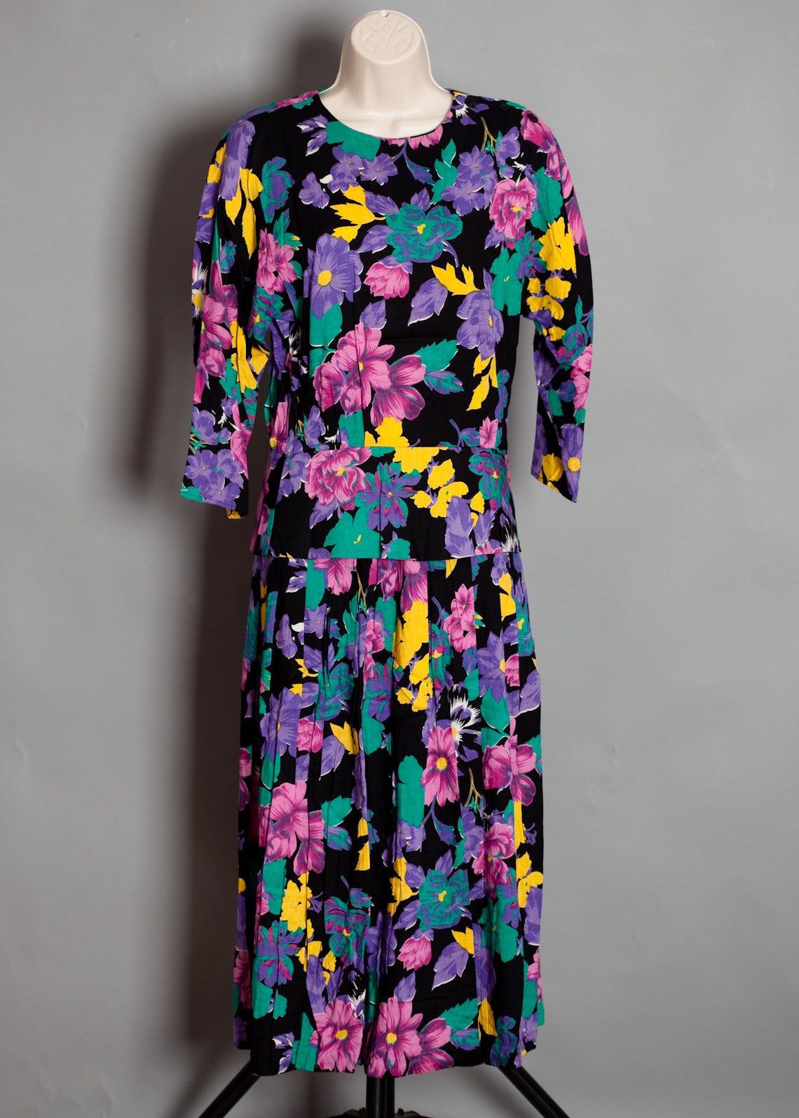 Vintage Women's 80s 90s Colorful Floral Flower Pattern Two - Etsy