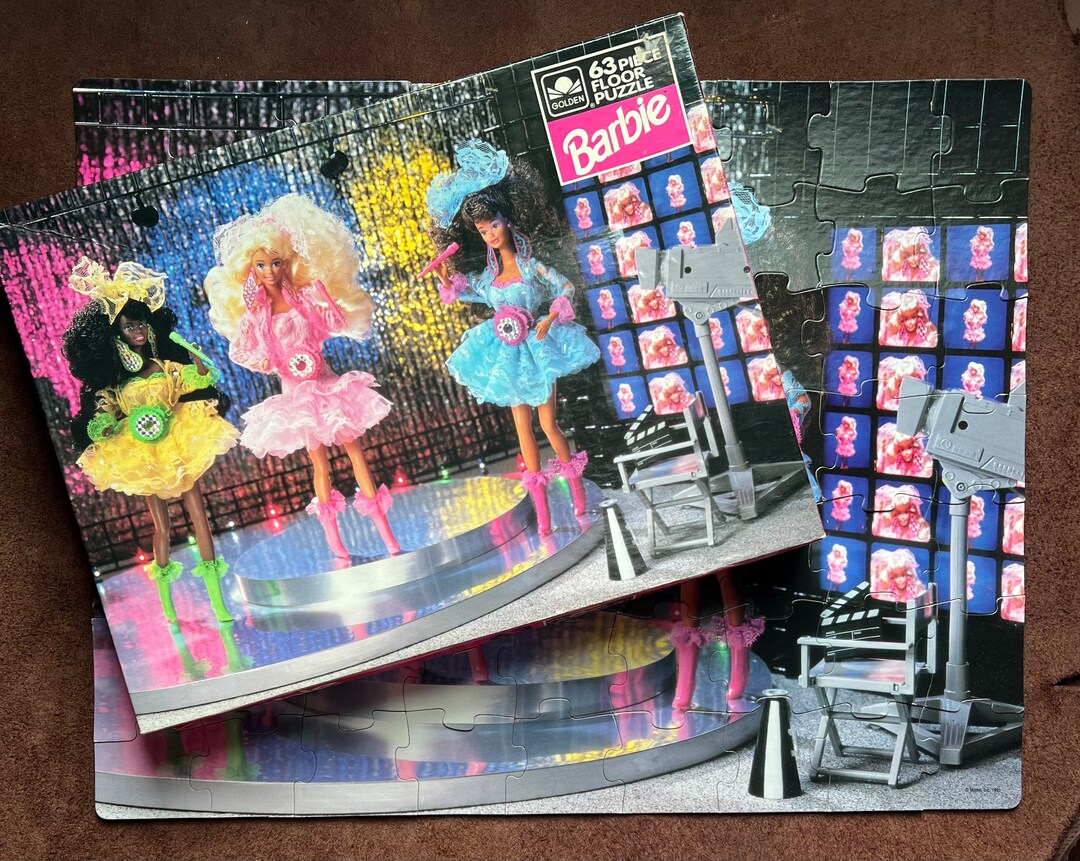 90s Barbie Childrens Floor Puzzle GOLDEN - Etsy