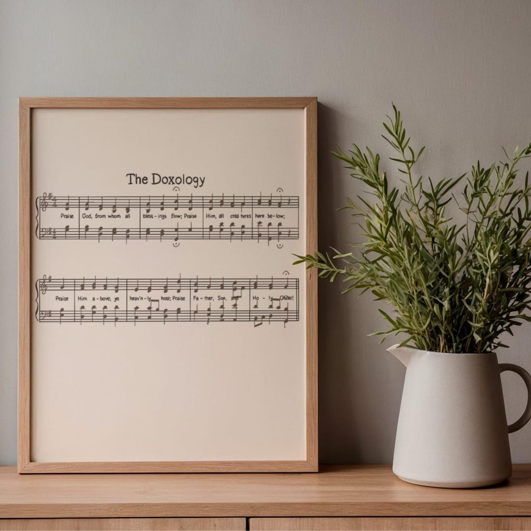 Doxology Printable Wall Art, Christian Hymn Print, Praise God Sheet ...