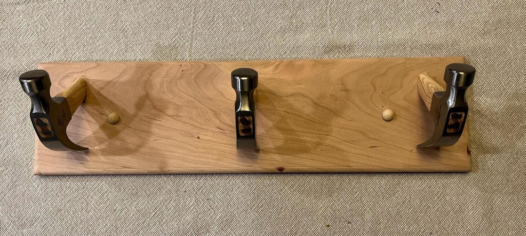Workshop / Man Cave / Handyman Coat Rack Unfinished Cherry Hardwood ...