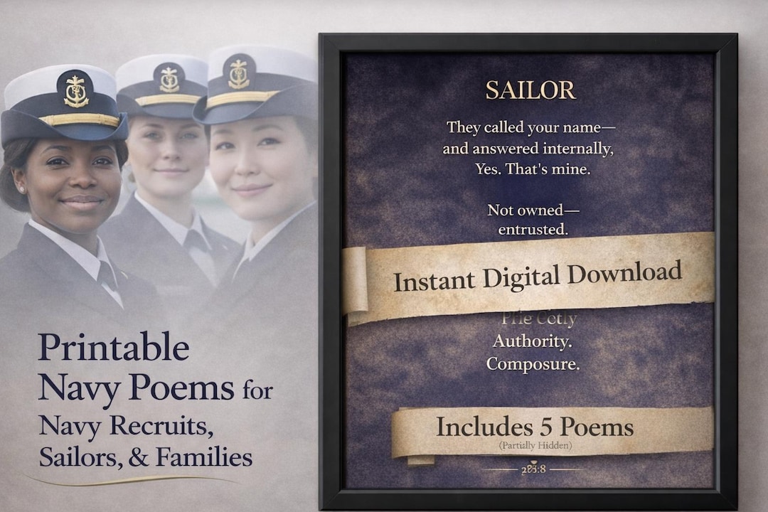 Navy Poem Printable Art Digital Navy Gift Boot Camp Letter Inspiration ...