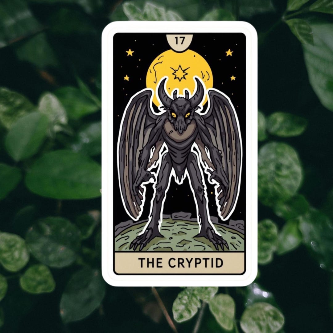 The Cryptid Mothman Tarot Sticker | Dark Tarot Vinyl Sticker ...