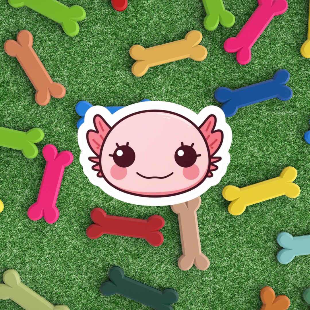 Axolotl Vinyl Sticker | Cute Axolotl Sticker | Funny Axolotl | Animal ...