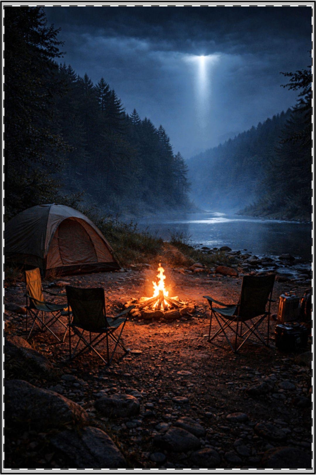 Silent Witness – Campfire - Alien Abduction Wall Art, Cinematic Sci-fi ...