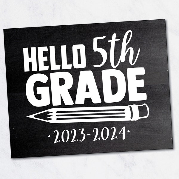 5th Grade Sign - Etsy