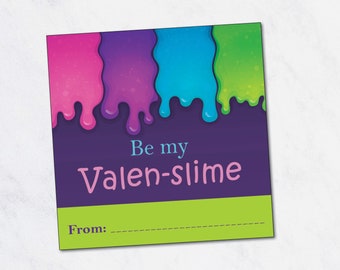 Slime Valentine Tag Printable Instant Download - Etsy