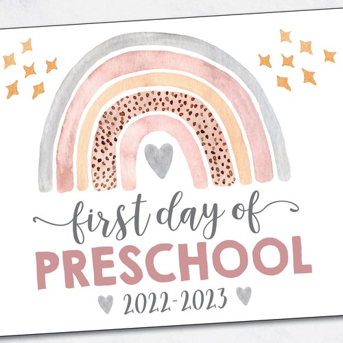 Hello Preschool Sign First Day of Preschool PRINTABLE - Etsy