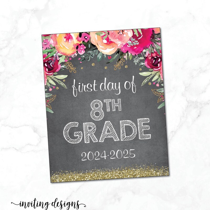 First Day of 8th Grade - Etsy