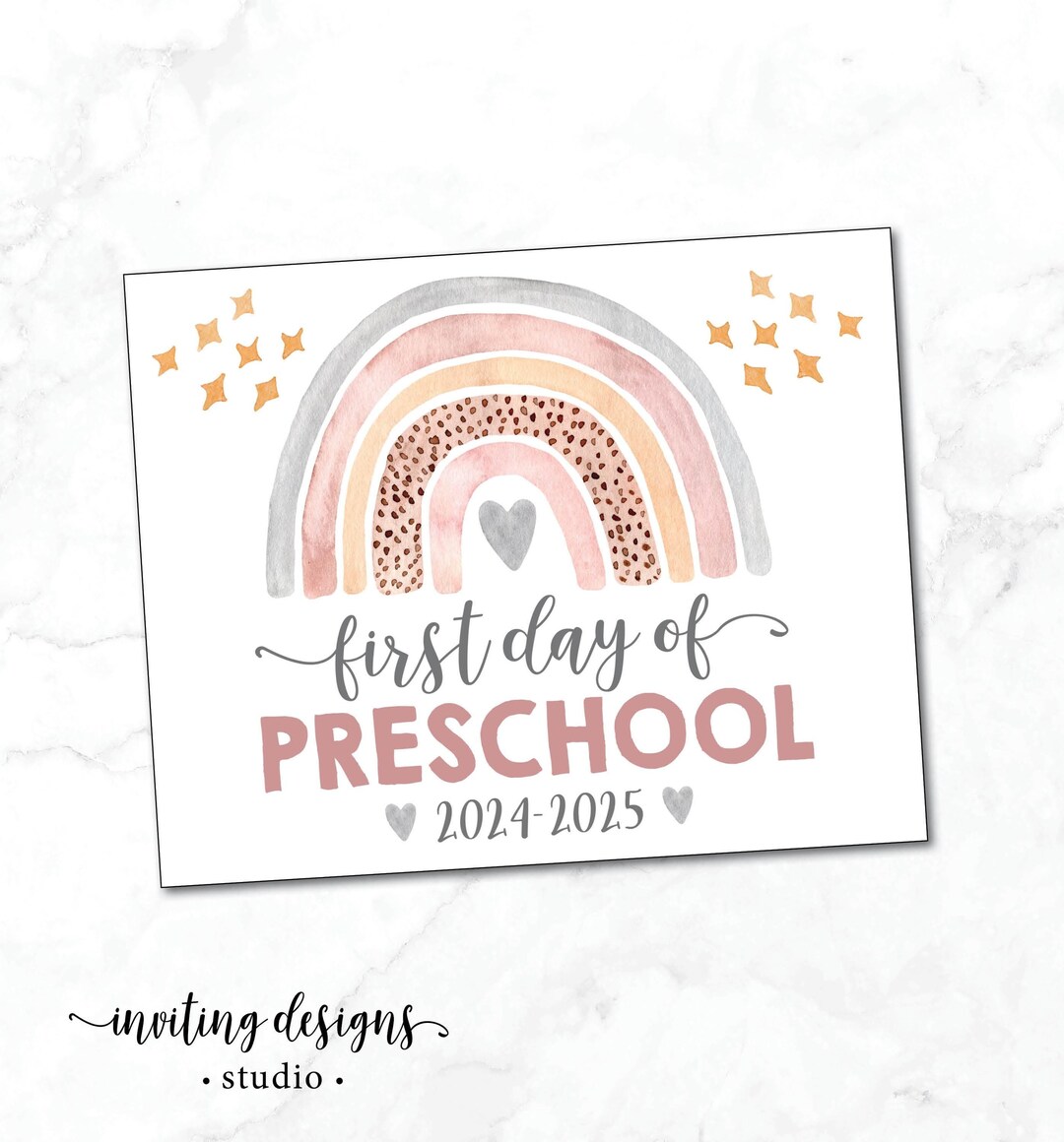 First Day of Preschool Sign / First Day of School Sign / Preschool ...