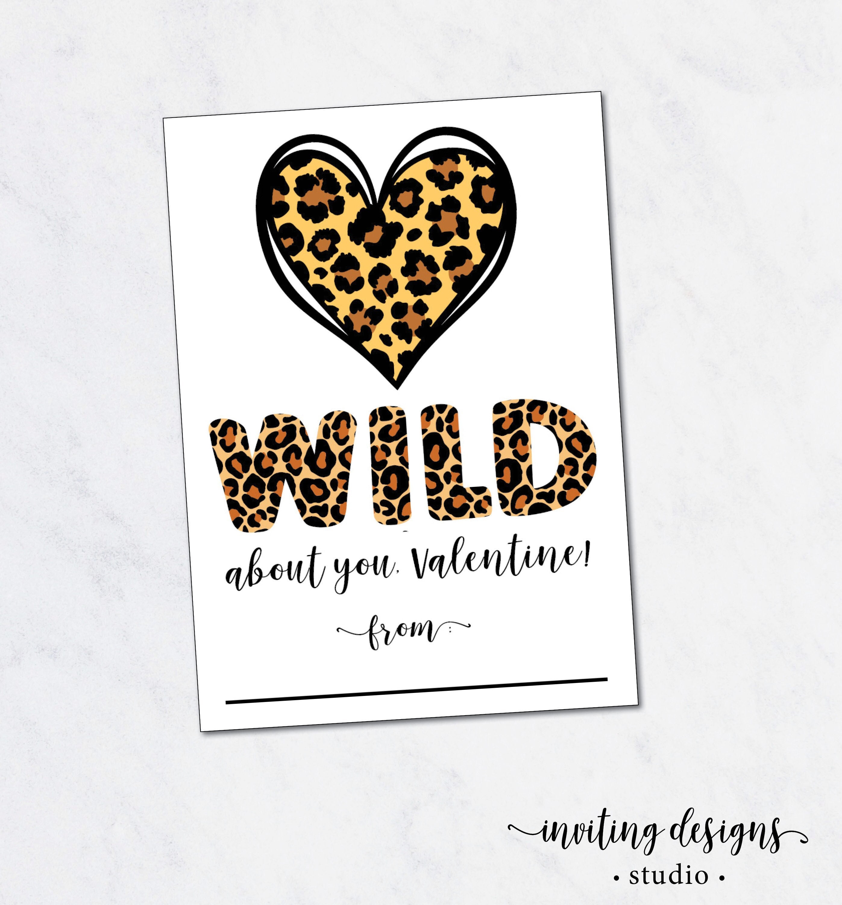 Cheetah Valentine's Day Card / Printable Valentine Cards / Wild About ...