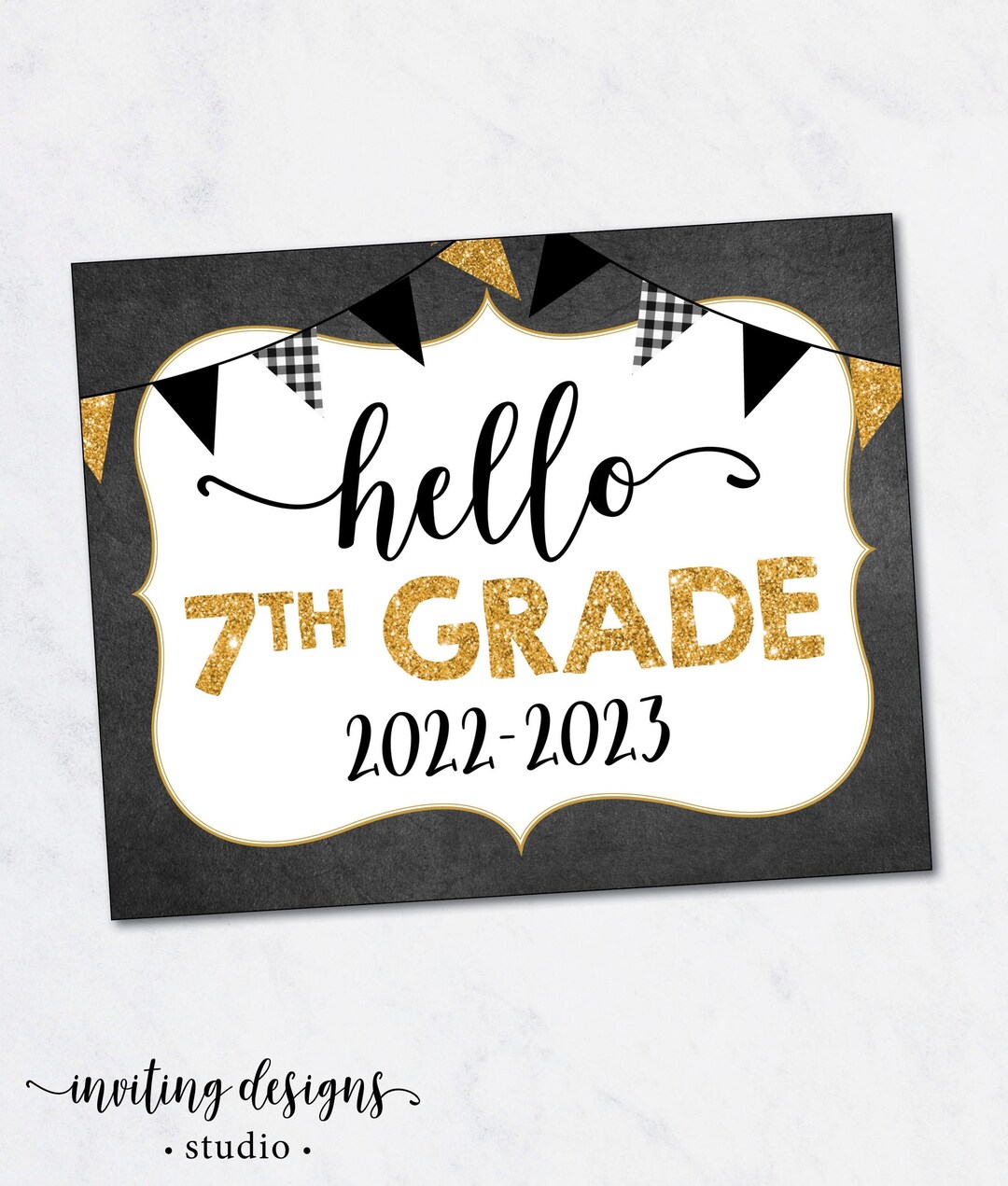 First Day of 7th Grade Sign / Seventh Grade Photo Prop / First Day of ...