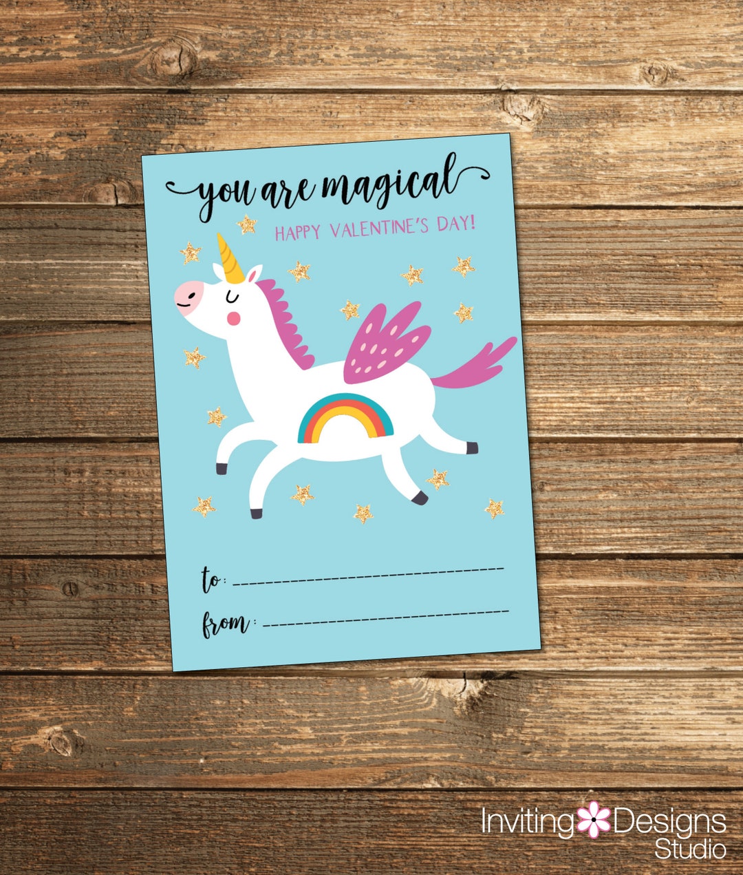 Unicorn Valentine's Day Card / Printable Valentine Cards / Girl ...